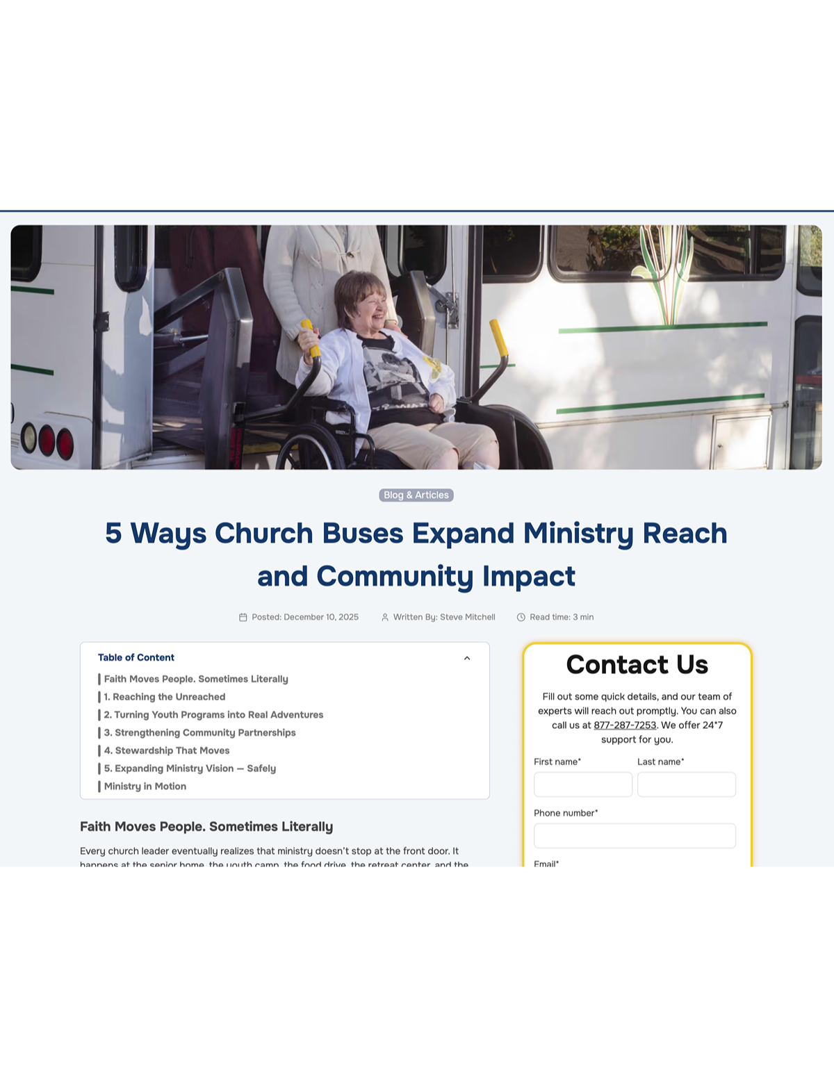 Blog & Articles 5 Ways Church Buses Expand Ministry Reach and Community ...