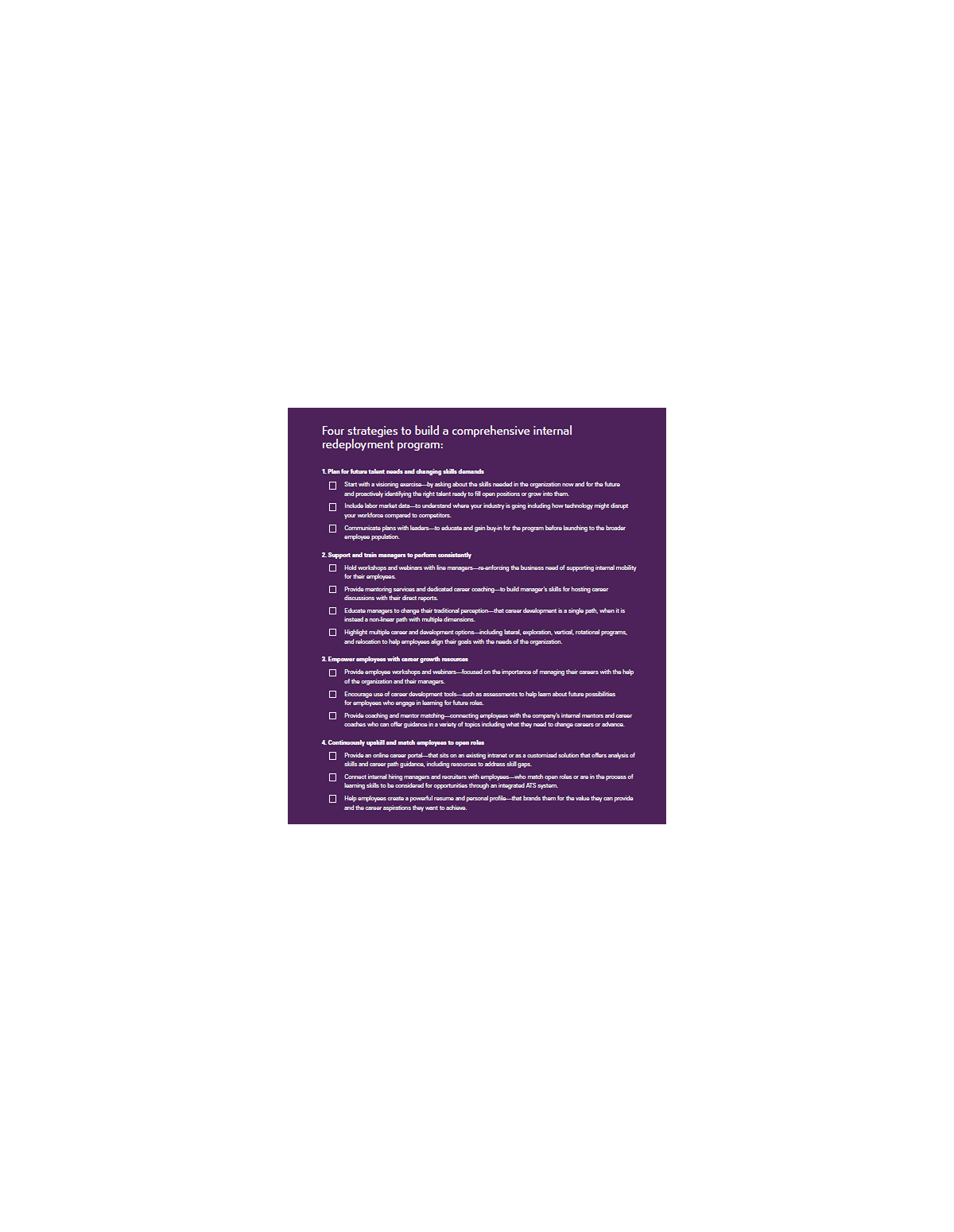 Checklist - Four strategies to build an internal redeployment program